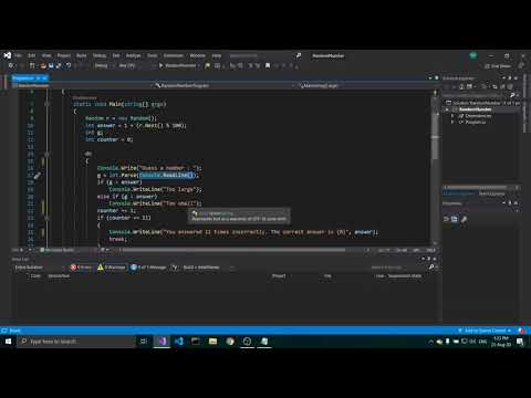 C# Random number console app - YouTube