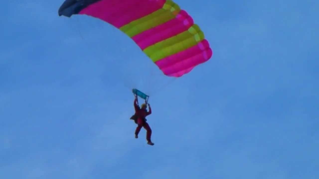 First Solo Skydive (View from Ground + Landing) - YouTube
