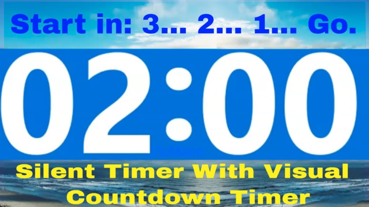 2 Minute Silent Countdown Timer No Music * NO ADS DURING TIMER * 3 Second Count Down To Start ...
