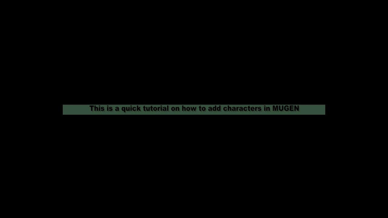 A quick tutorial on adding characters in MUGEN - YouTube