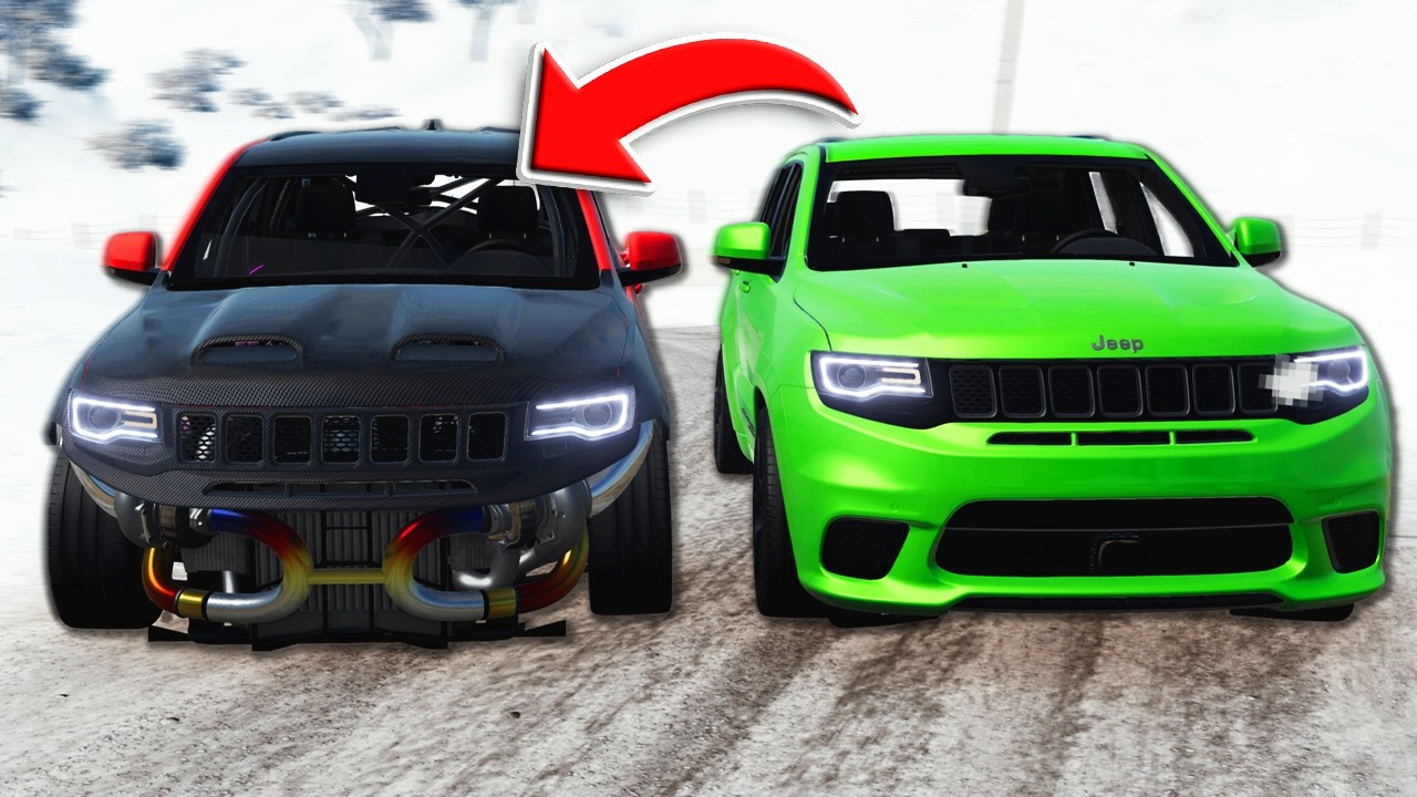 Every Time I Crash my Trackhawk Gets FASTER in SNOW in BeamNG Drive ...