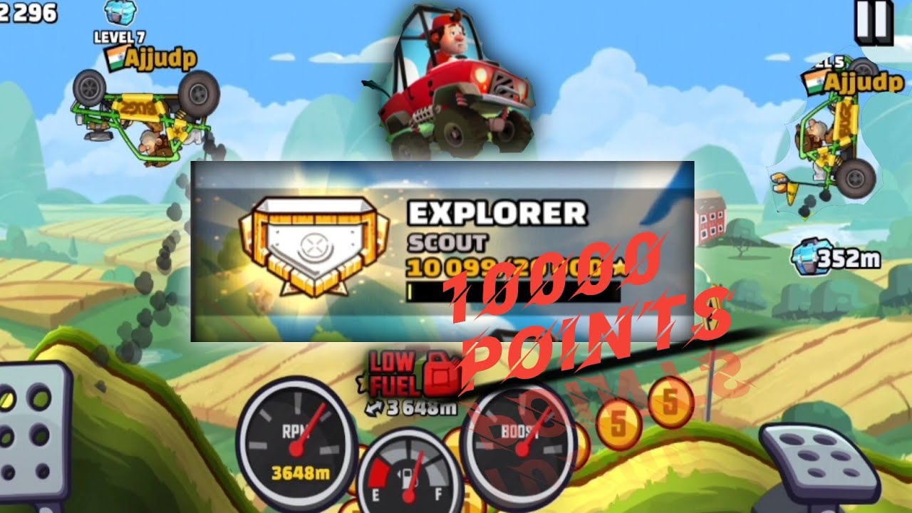 Hill Climb Racing 2 - 10000 points in Explorer Scout | Berozgaar Ladke ...