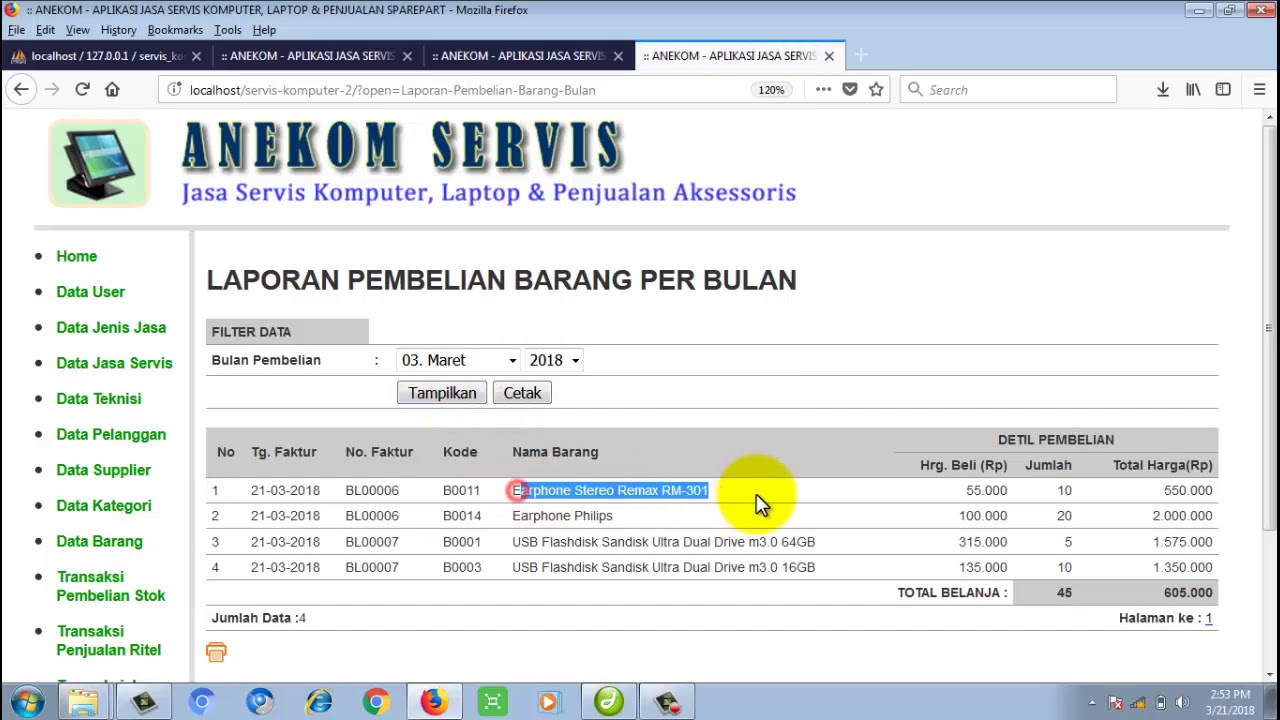 Software Aplikasi Jasa Servis Komputer/Laptop dilengkapi Penjualan ...