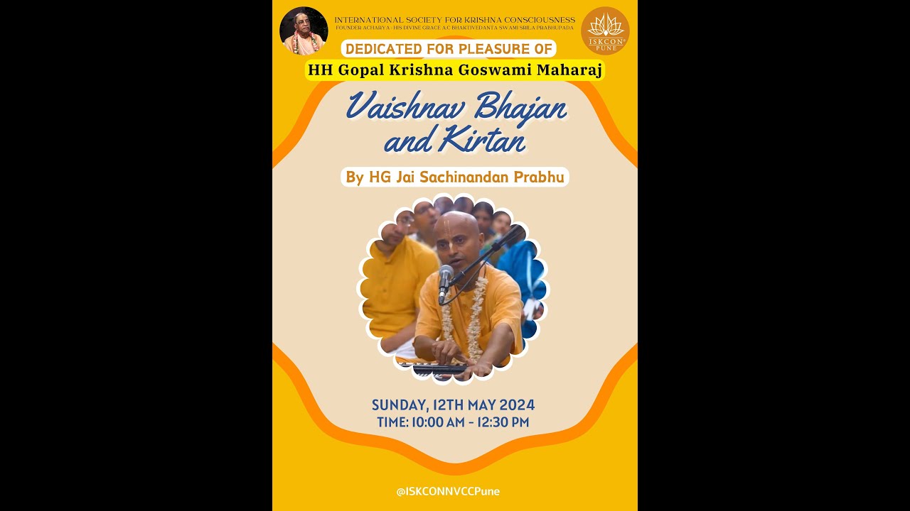 Vaishnav Bhajan and Kirtan | HG Jai Sachinandan Prabhu | 12th May 2024 ...