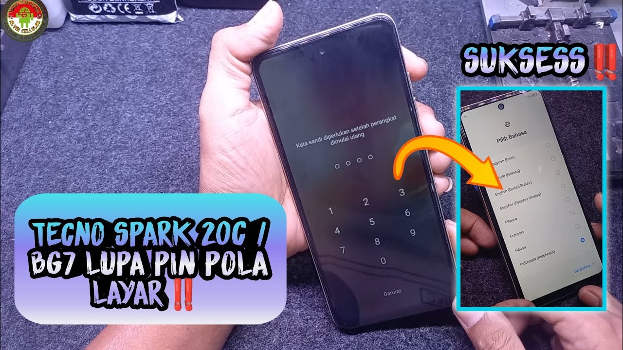TECNO SPARK 20C / BG7 LUPA PIN POLA LAYAR,BEGINI CARA MENGHAPUSNYA ...