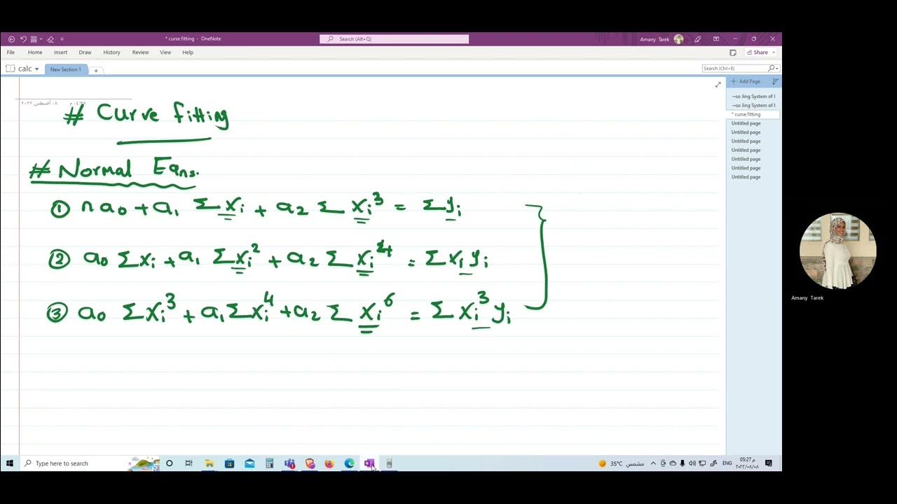 solving curve fitting by calculator - YouTube