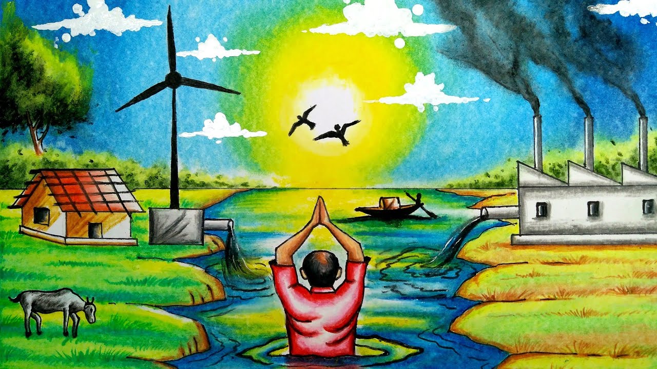 conserve energy protect environment drawing/energy saving is ...