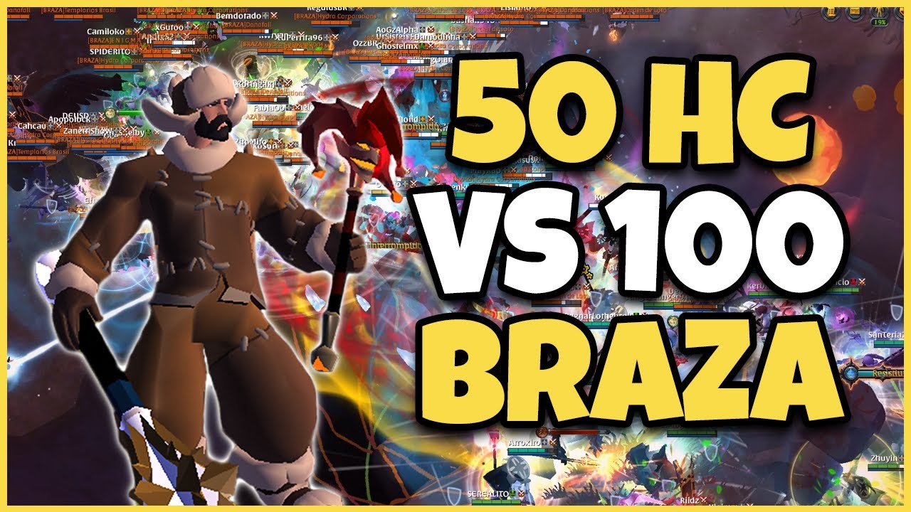 Albion Online - 50 HC VS 100 BRAZA | ZVZ | ( ONE HAND MACE POV ) - YouTube