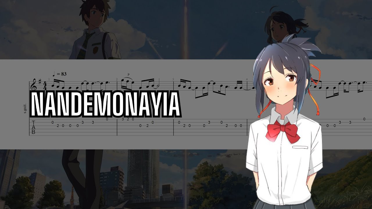 (Kimi no Na wa / Your Name) Nandemonaiya なんでもないや - Fingerstyle Tab ...