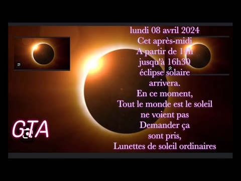 Une éclipse solaire aura lieu le lundi 8 avril 2024 au Canada - YouTube