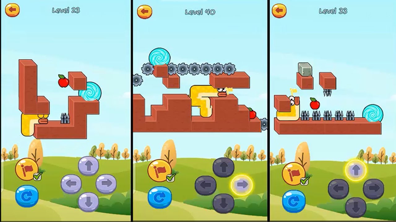 Worm Eat Apple Level 21 to 40 - YouTube