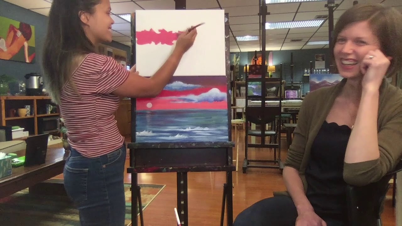 Acrylic Blending Technique: Cross-Hatching Seascape Sunset - YouTube