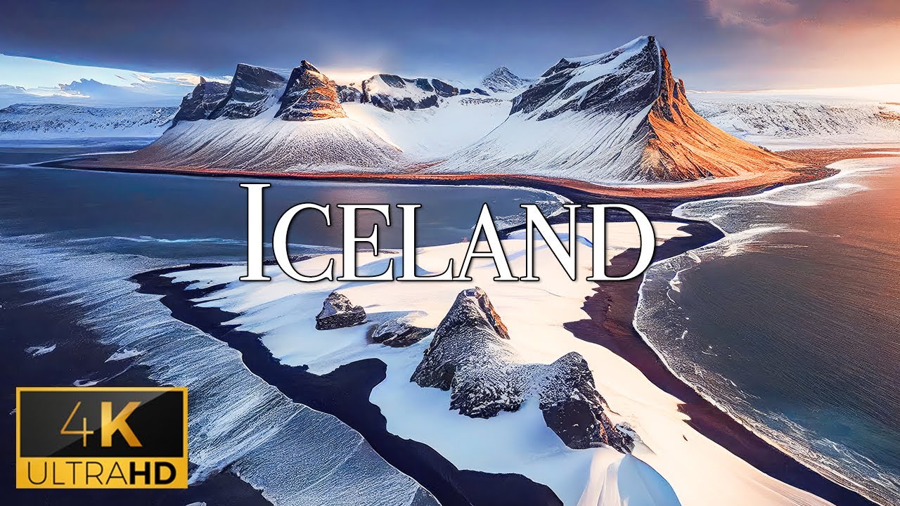 FLYING OVER ICELAND (4K Video UHD) - Relaxing Piano Music With ...