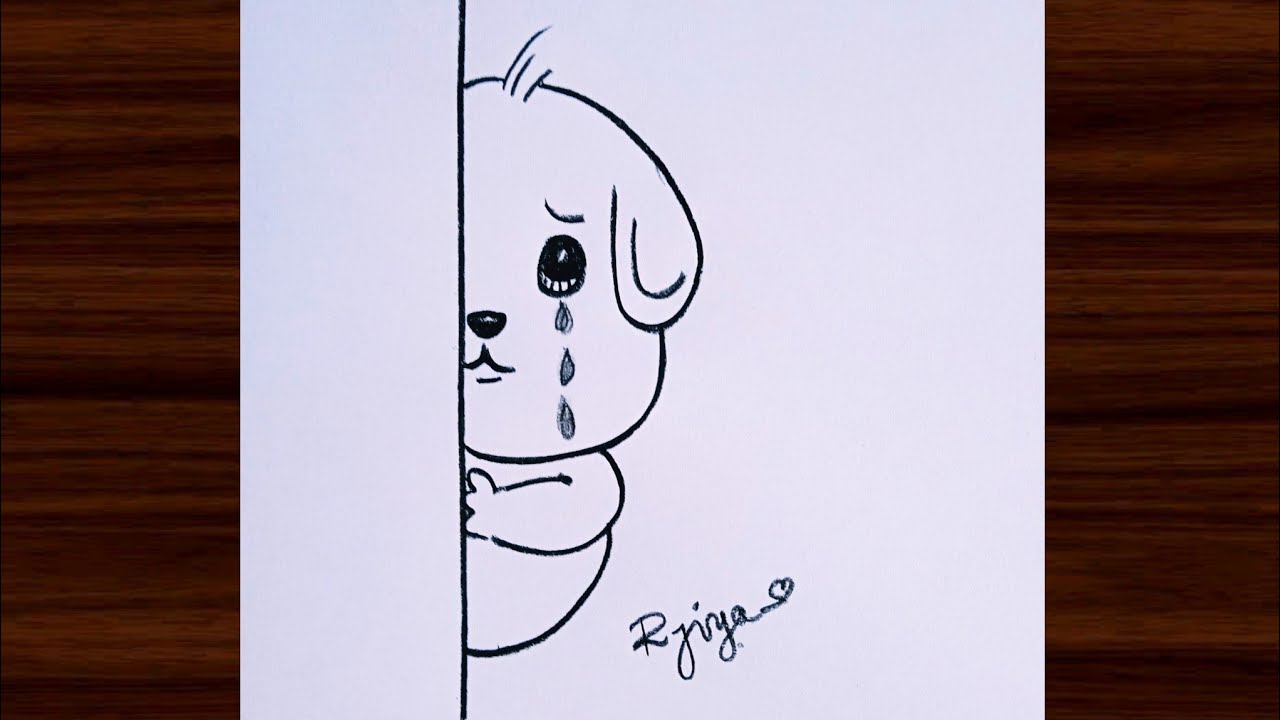 How to draw crying sad cartoon teddy bear drawing || easy teddy bear ...