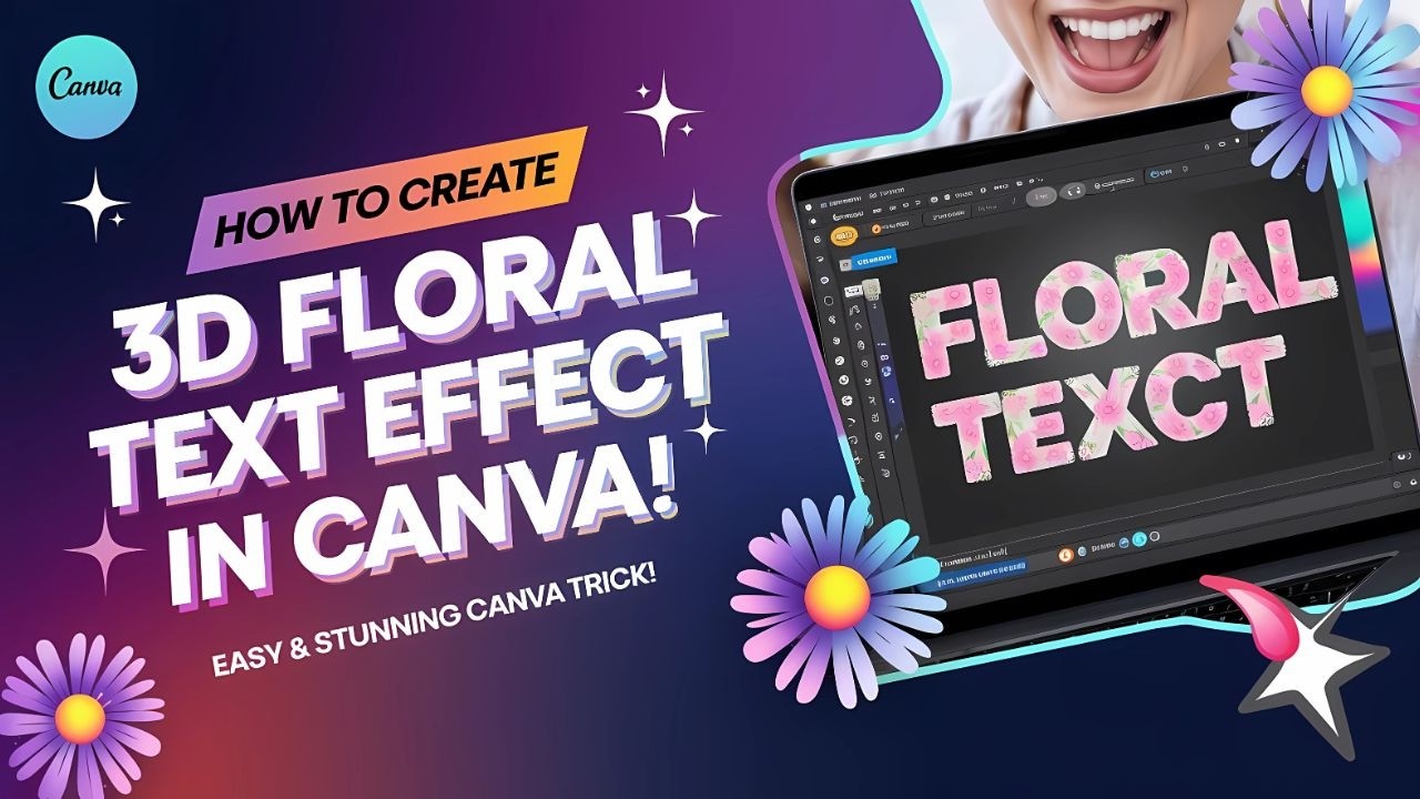 How to create 3D floral Text Effects using Canva– Step-by-Step Canva Tutorial - YouTube
