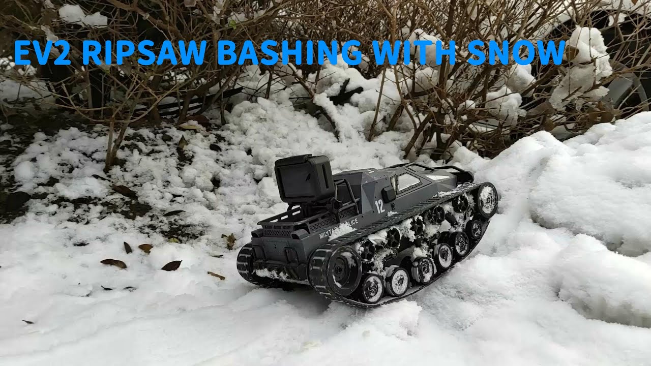 EV2 Ripsaw 1/12 RC Tank Bashing with Snow - YouTube