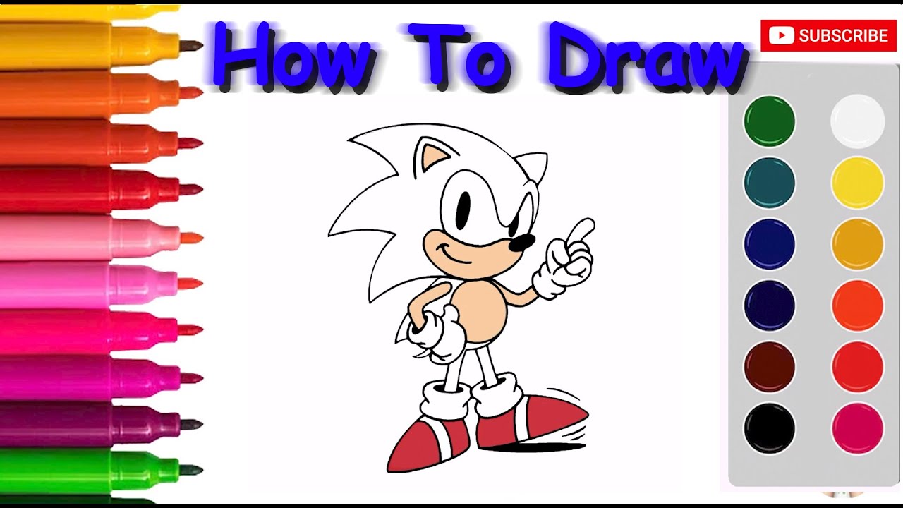 How To Draw Sonic the Hedgehog easy | how to draw sonic characters step ...