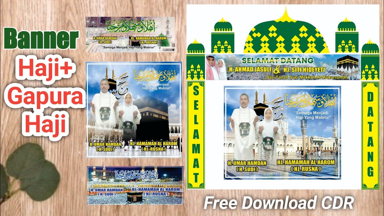 BANNER HAJI+GAPURA HAJI ~FREE DOWLOAD CDR~ #DESIGN&TUTORIAL - YouTube