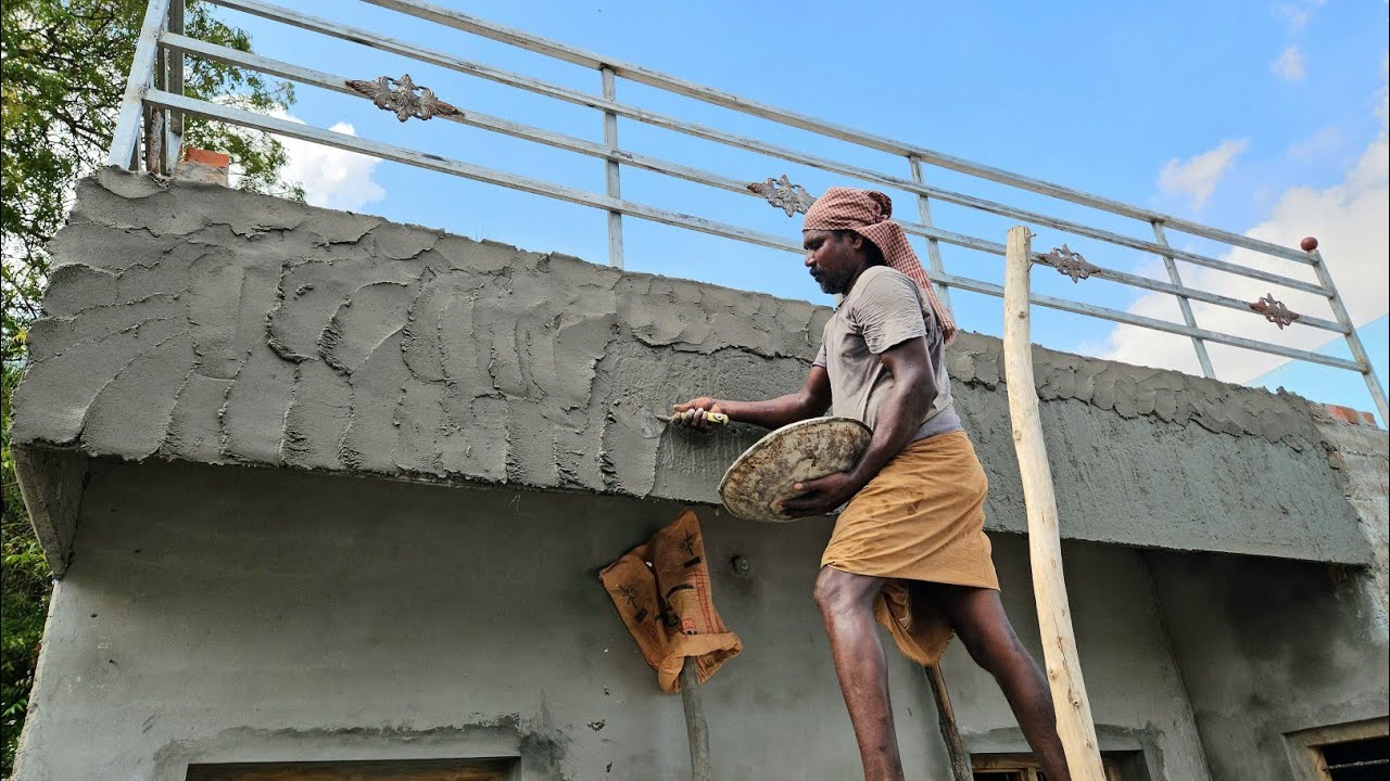 Techniques of DropWall Plastering with Cement Border Accurately|Front ...