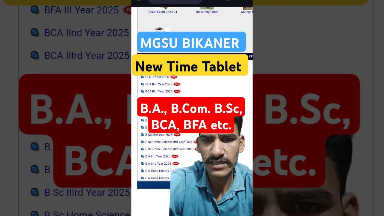 Ba Final year Time Tablet, Ba 2nd year time table #mgsu #mgsutimetable ...