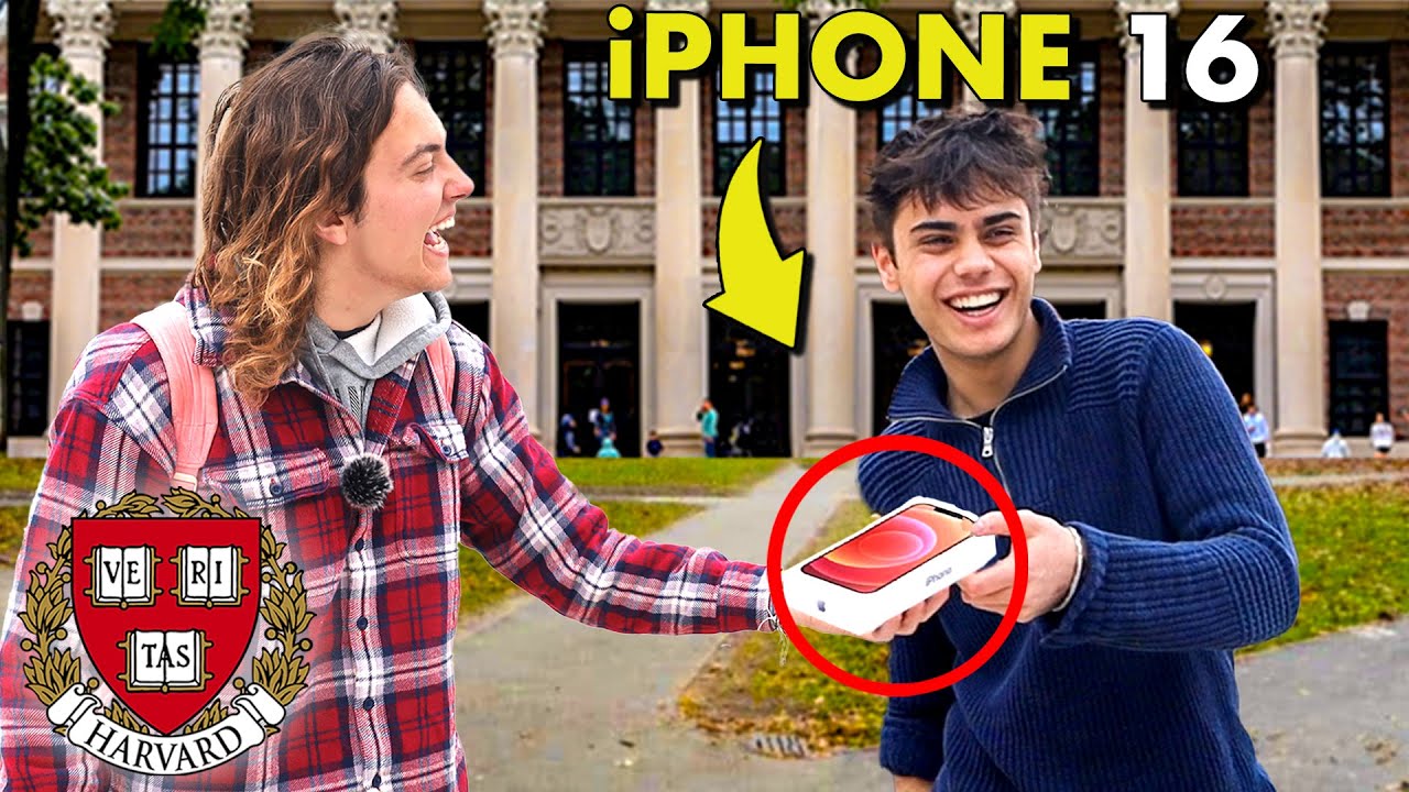 Giving Harvard Students An iPhone 16 If They Answer THIS Question - YouTube