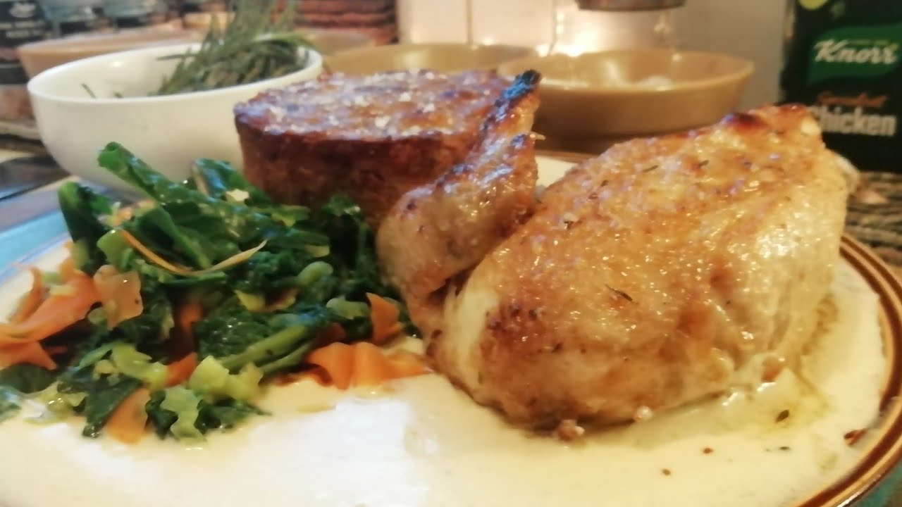 Chicken Supreme, Chicken Reduction Sauce, served, parmazn & smoked ...