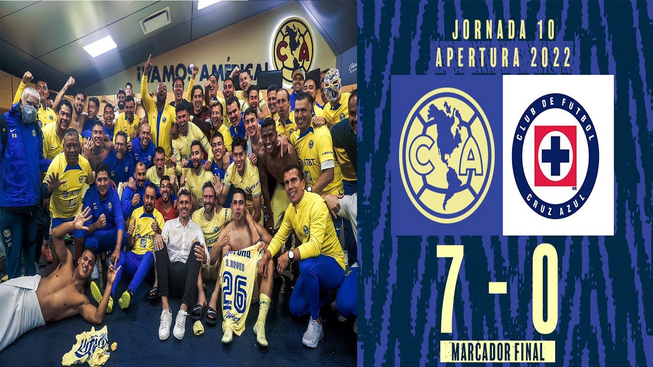 Club América 7 - 0 Cruz Azul. HIS70RICO clásico joven para volver a ...