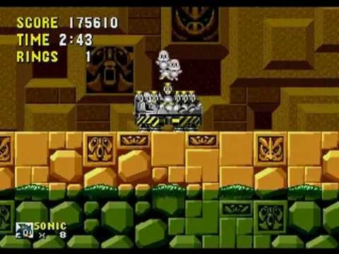 Sonic The Hedgehog (Sega Genesis) Playthrough - Labyrinth Zone Act 3 ...