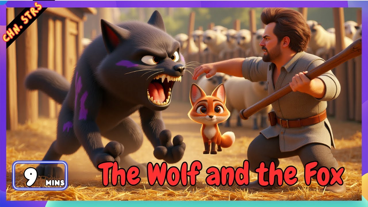 A Small Red Fox Outsmarts A Greedy Wolf Easily Grimm's Fairy Tales ...
