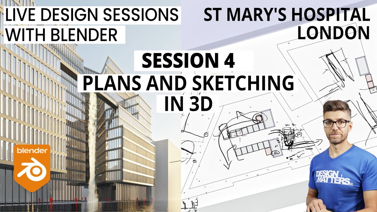 Session 4 sketching in plans in 3d - St. Mary's Hospital London. Live design sessions with ...