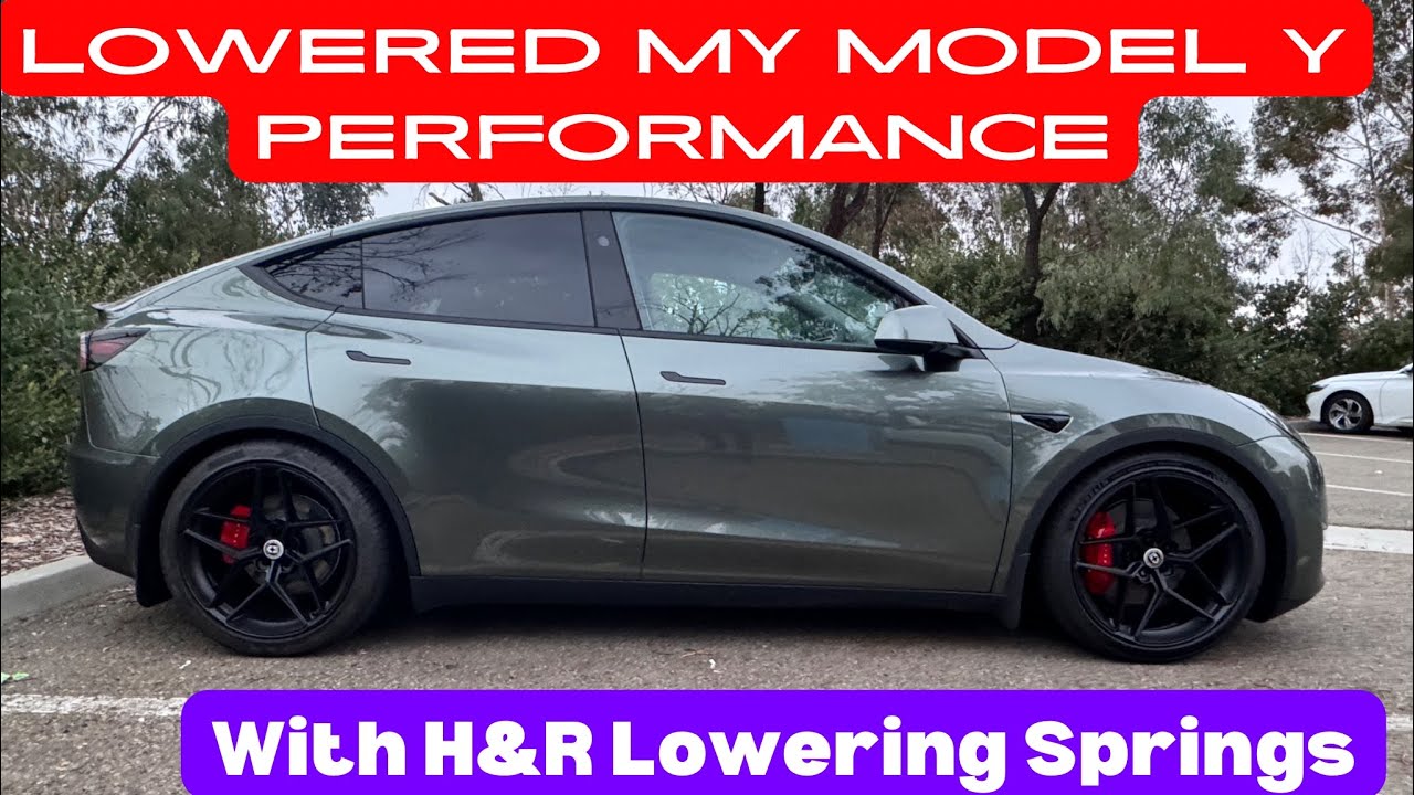 Lowered my Tesla Model Y Performance with H&R Springs! - YouTube