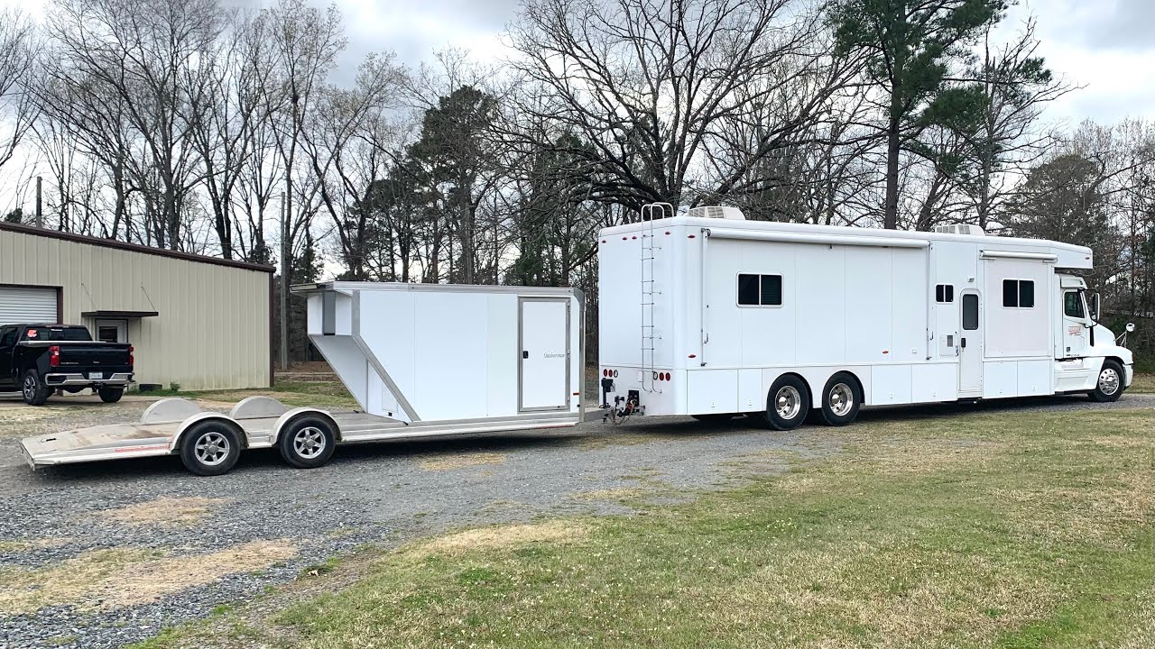 #153 Hybrid Race Car Trailer Maiden Voyage Behind The Toter Home - How ...