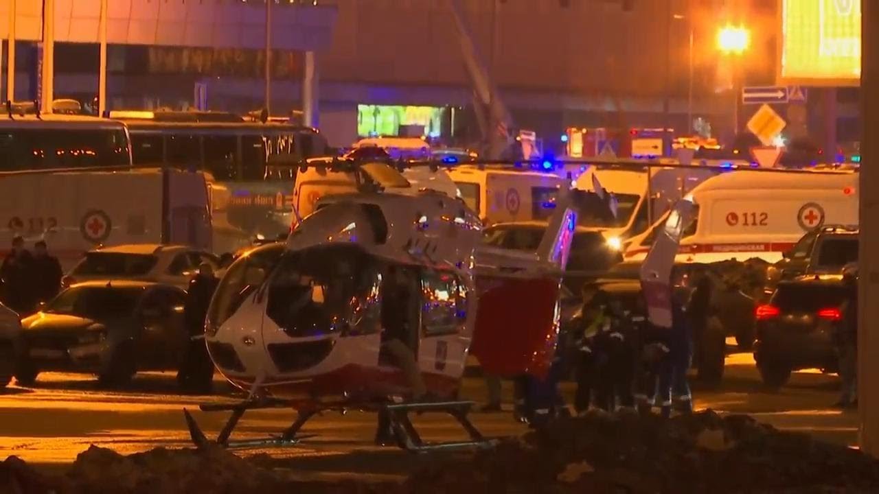 Crocus Hall victims in Russia evacuated by helicopter - YouTube