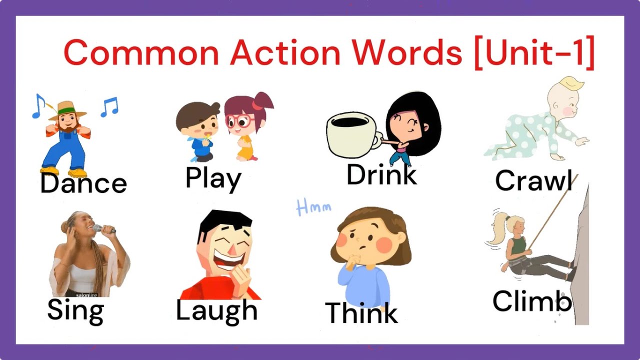 Common Action Verbs | Vocabulary in English | Action verbs in English ...