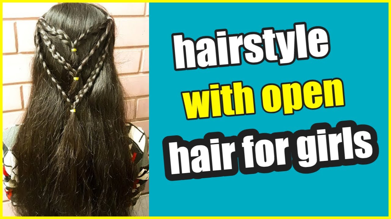 An Easy and Cute Braid hairstyle with open hair for girls. Party ...