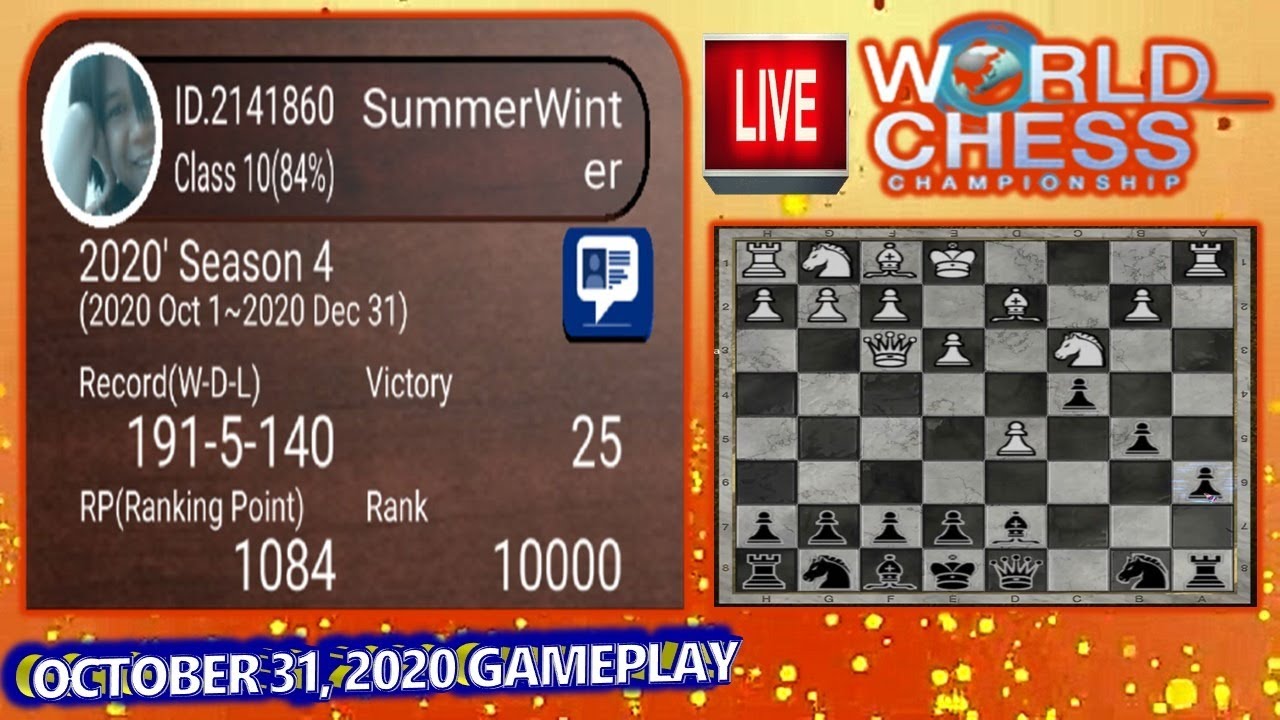 LIVE: World Chess Championship | October 31, 2020 - YouTube