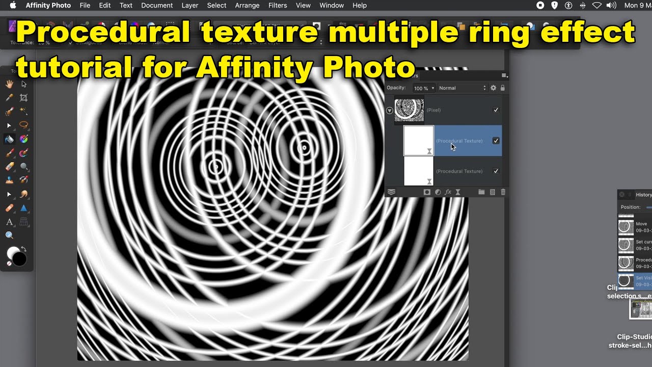 Affinity Photo : Procedural texture multiple ring effect tutorial - YouTube