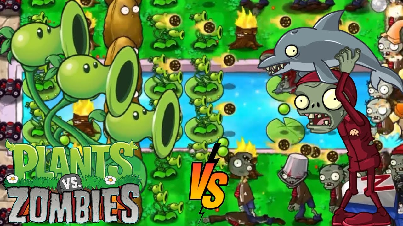 DOLPHIN RIDER ZOMBIE VS PLANTS THREEPEATER - PLANTS VS ZOMBIES - YouTube