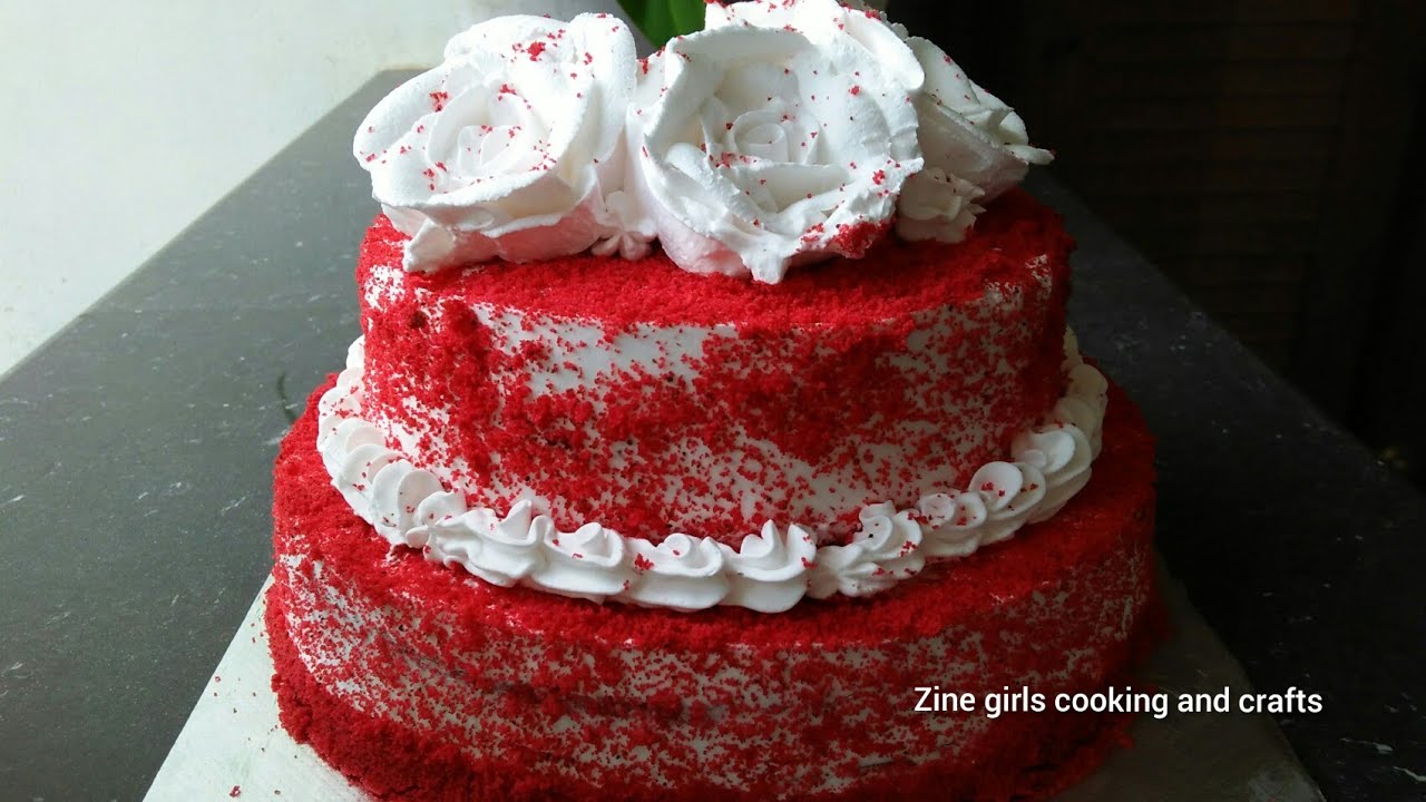 2 tier Red velvet cake recipe in Malayalam #Red velvet cake #two tier ...