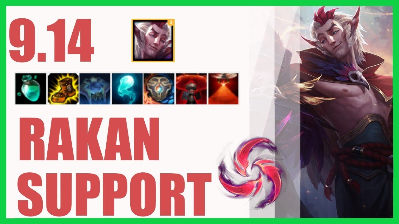 Rakan Support Ranked Challenger Build 9.14 - KR Master - YouTube