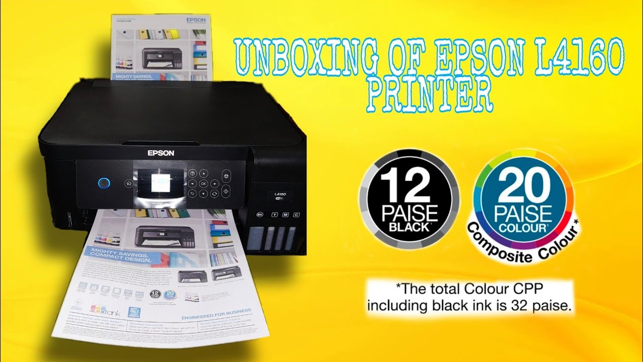 UNBOXING OF EPSON L4160 ALL-IN- ONE PRINTER. - YouTube