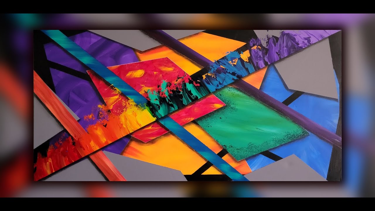 A Colorful Abstract 3D painting / Easy for Beginners / Acrylic Painting ...