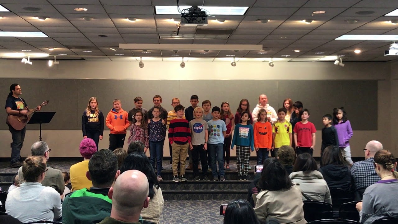 Mr. Mosher 4th grade class at Wines Elementary sing a song they wrote ...