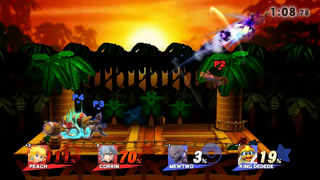 Peach and corrin vs. DDD and Mew2 - YouTube