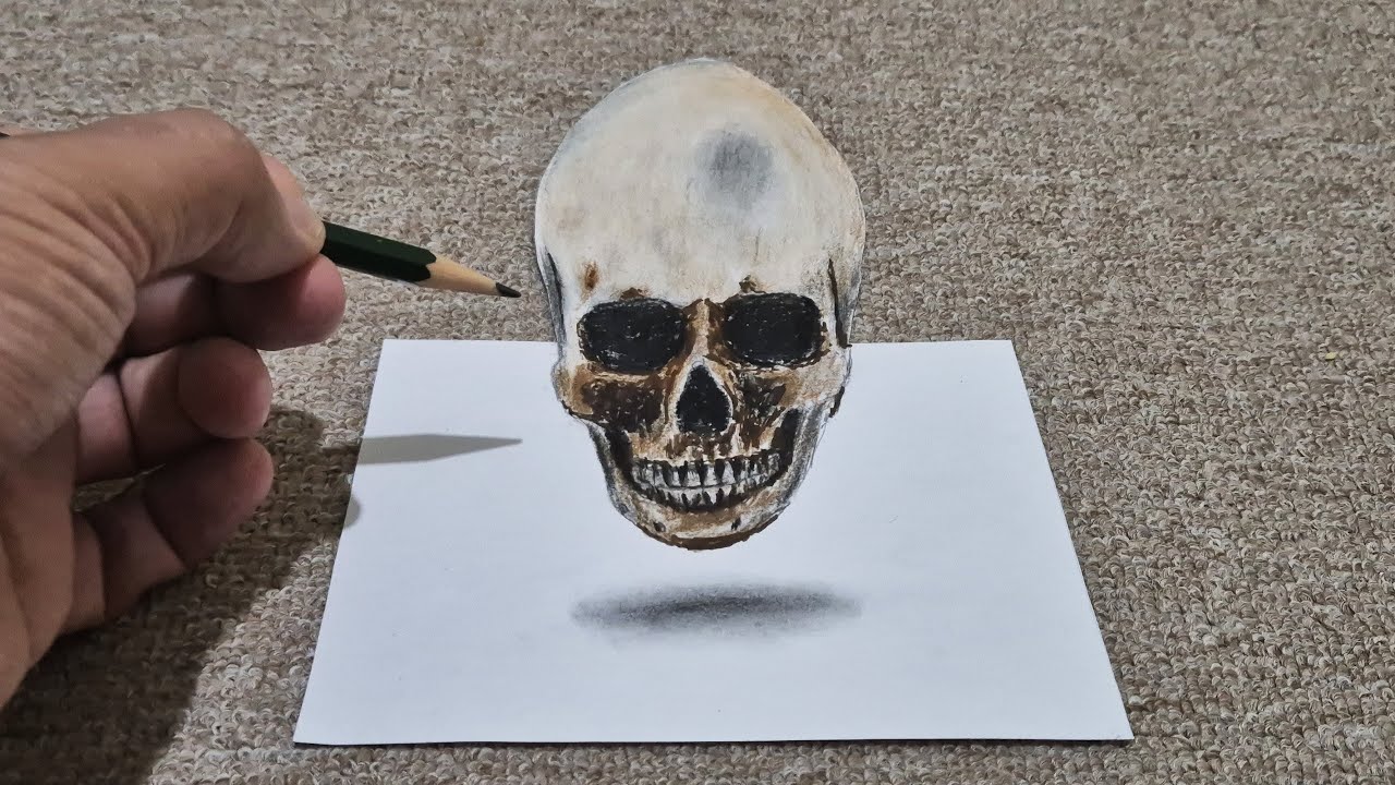 Drawing 3D Skulls vs Drawing 2D Skulls Which is More Realistic? - YouTube