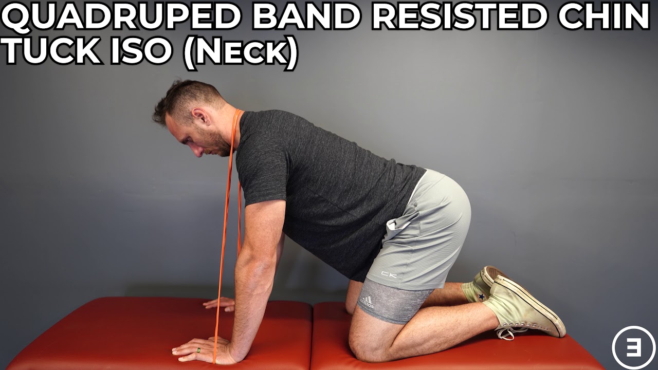 Quadruped Band Resisted Chin Tuck Isometric (Neck) - YouTube