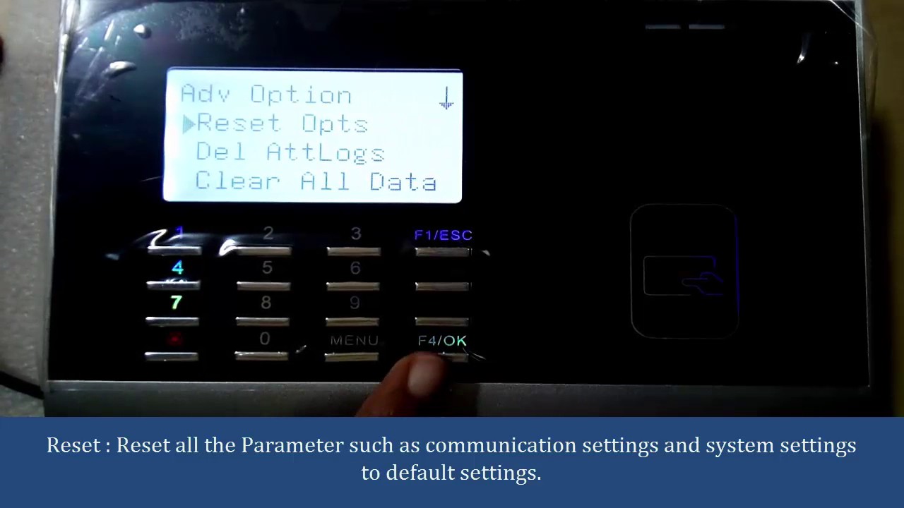 Reset option in K200 Device - YouTube