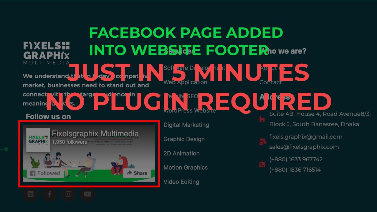 Add Facebook page in your website footer - Just in 5 Minutes - No ...