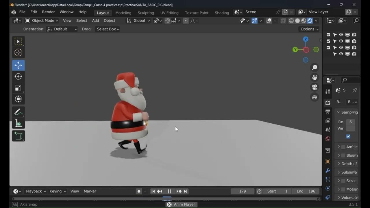 Blender Santa animation - YouTube