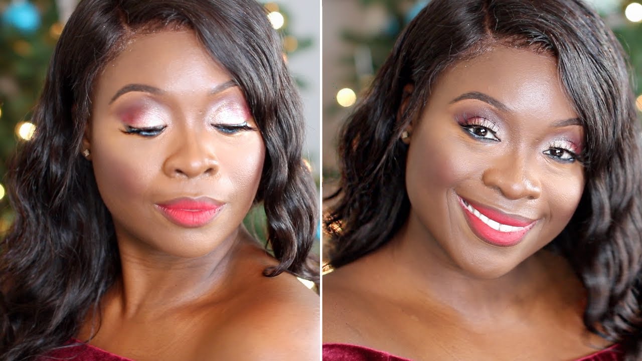 HOLIDAY GLAM MAKEUP TUTORIAL for DARK SKIN|thebrowncanvas - YouTube